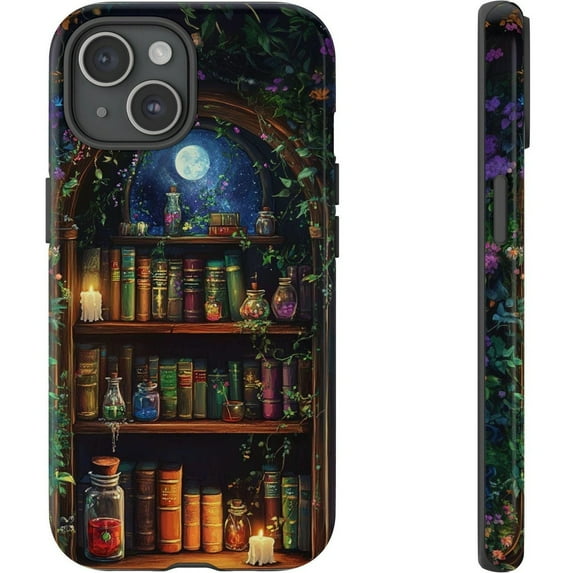 Enchanted Bookshelf Fantasy Phone Case for iPhone 17 through 11 Pro Max ...