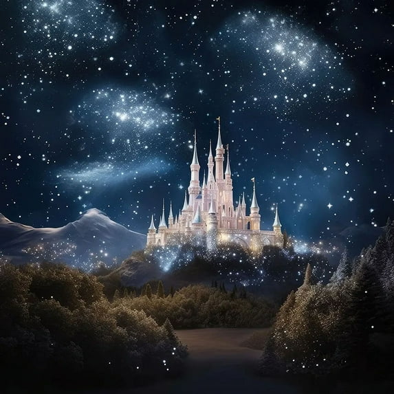 Enchanted Castle Night Stars Moon Children Birthday Party Portrait r ...