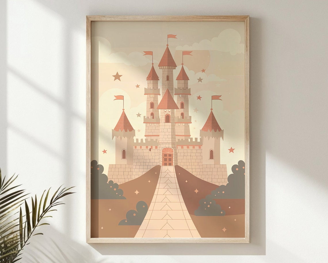 Enchanted Castle Nursery Wall Art, Fairy Tale Kids Poster, Printable ...