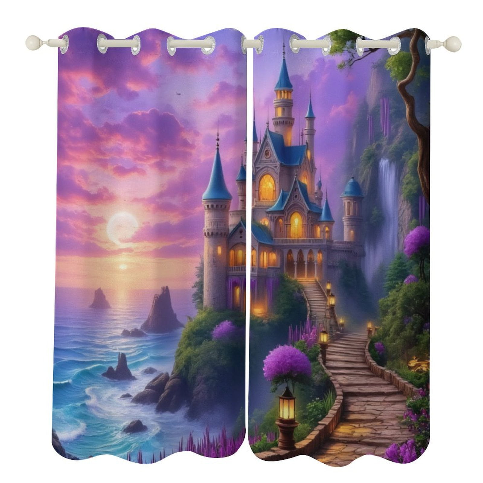 Enchanted Castle by The Sea Luxury Window Curtains Blinds for Living ...