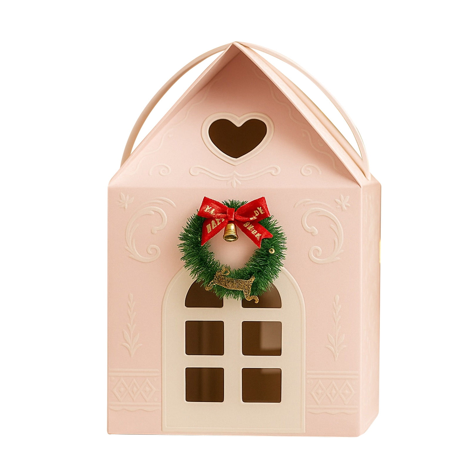 Enchanted Christmas Cottage Gift Box House Shaped Gift Boxes a Wreath ...