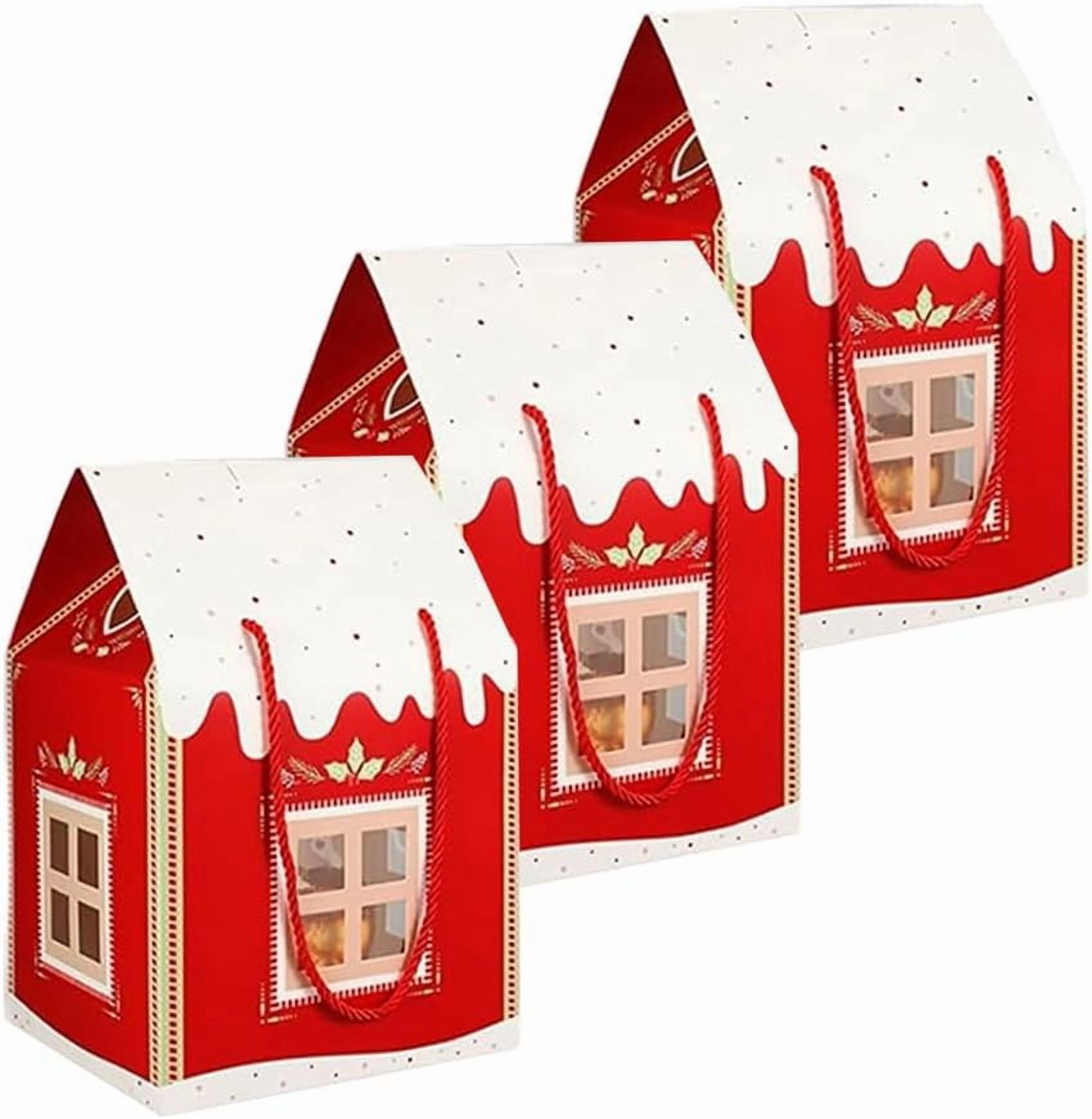 Enchanted Christmas Cottage Gift Box House Shaped Gift Boxes a Wreath ...
