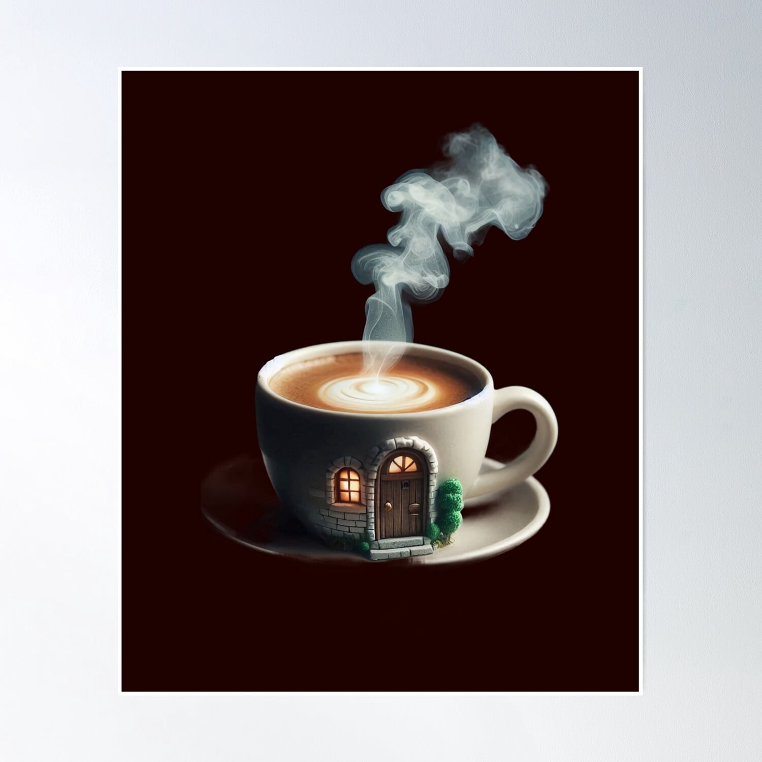 Enchanted Coffee Cottage Mug - Whimsical Fairy Door Cup - Surreal ...