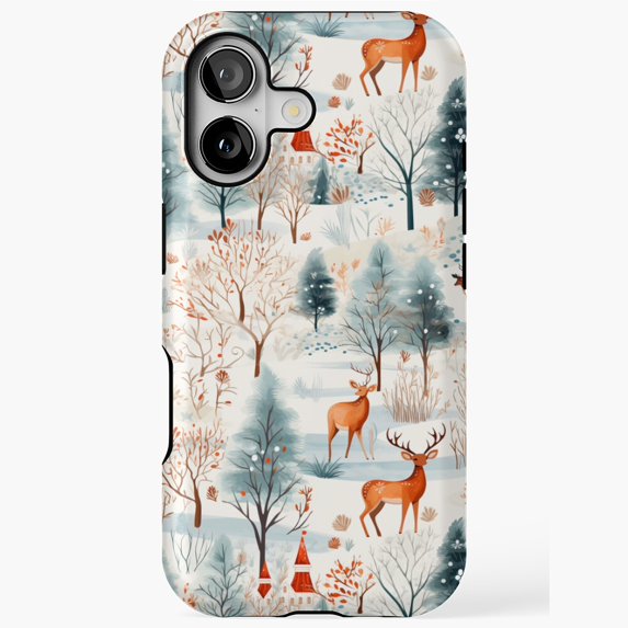 Enchanted Deer Winter Snow Phone Case 17 16 15 14 13 12 11 Pro Max ...
