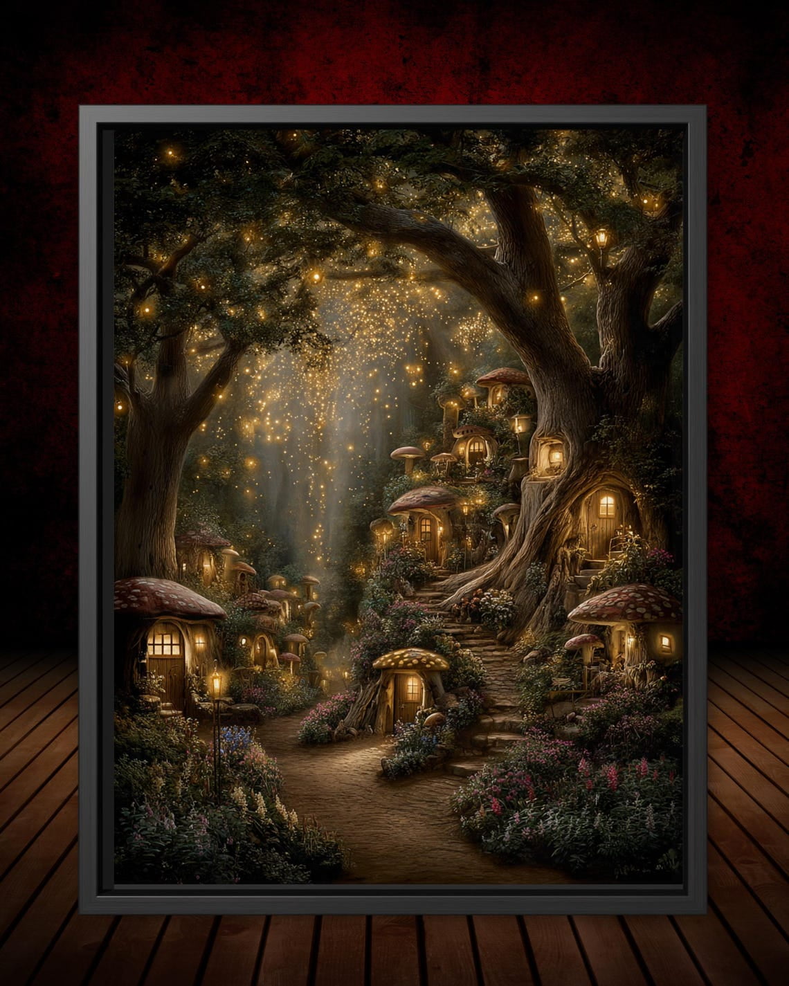 Enchanted Fairy Houses Fantasy Poster, Magical Fairies Hidden Doors In ...