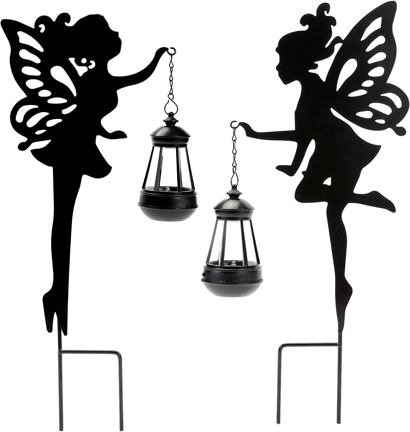 Enchanted Fairy Stakes, Solar-Powered Outdoor Decor With Cracked Glass ...
