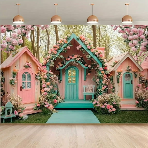Enchanted Fairy Tale Floral Cottage Photography Backdrop Dreamy Sweet ...