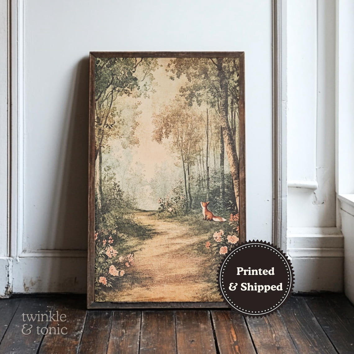 Enchanted Forest Art Print, Whimsical Woodland Poster, Unframed Paper ...