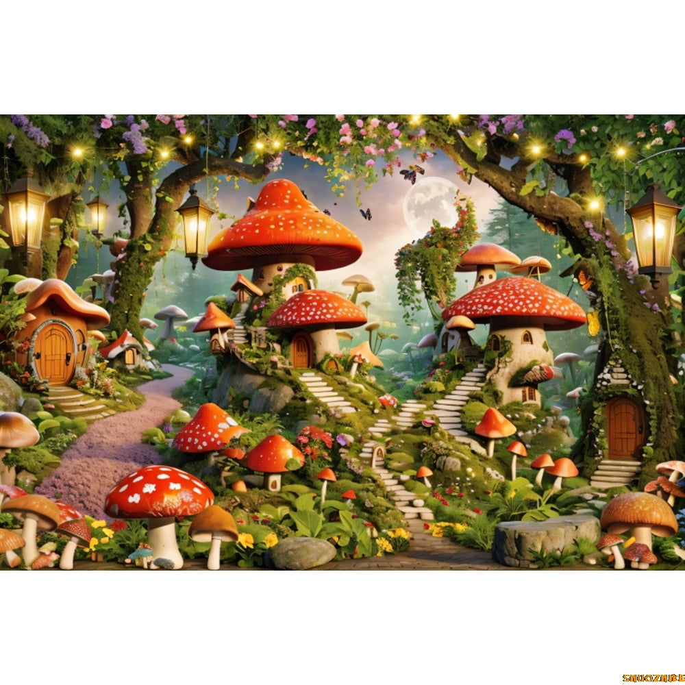 Enchanted Forest Backdrop Fairy Tale Fairyland Dreamy Natural Jungle ...