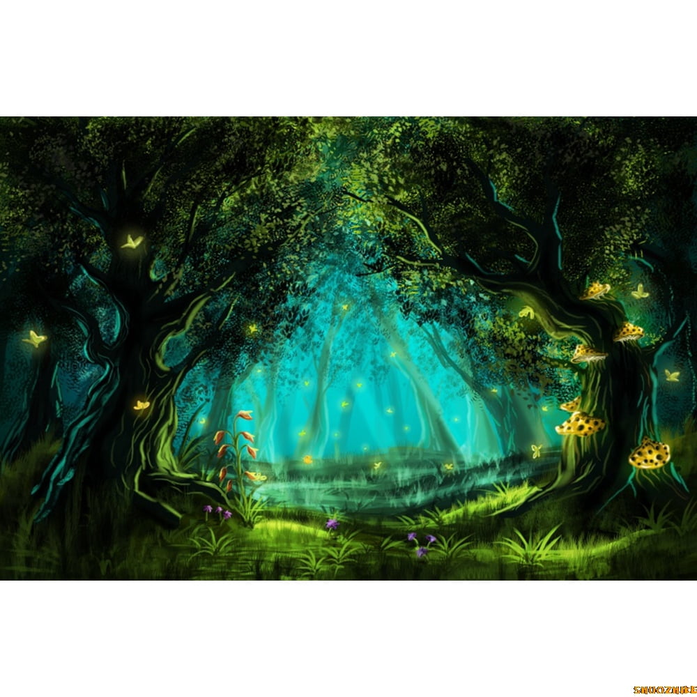 Enchanted Forest Backdrop Fairy Tale Fairyland Dreamy Natural Jungle ...