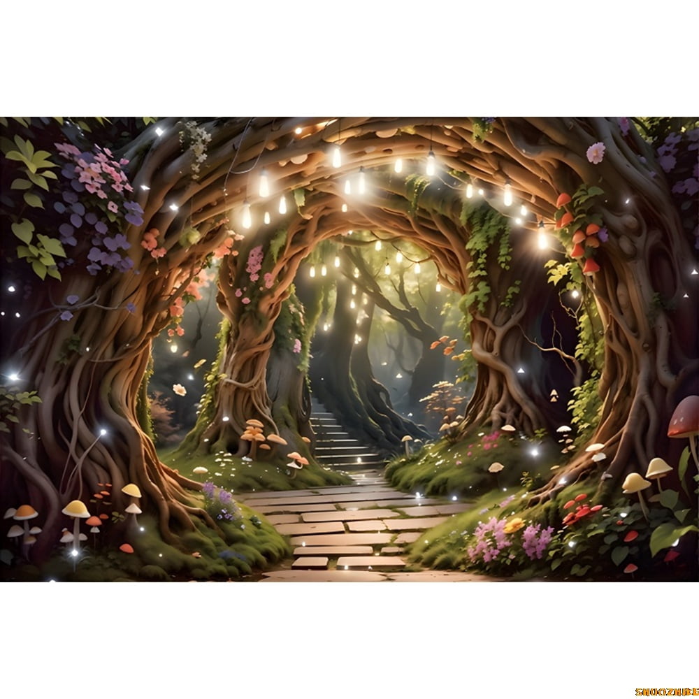 Enchanted Forest Backdrop Fairy Tale Fairyland Dreamy Natural Jungle ...