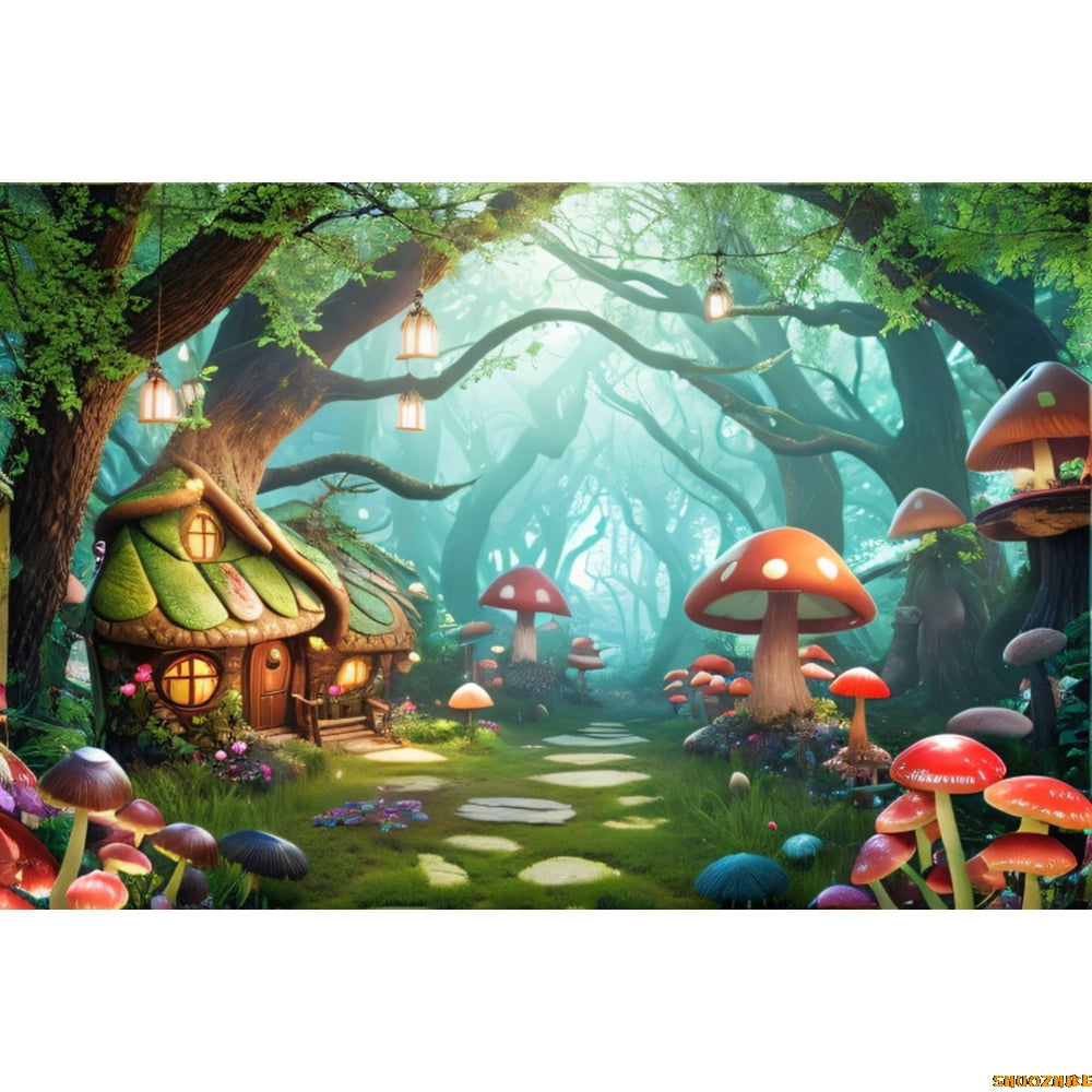 Enchanted Forest Backdrop Fairy Tale Fairyland Dreamy Natural Jungle ...