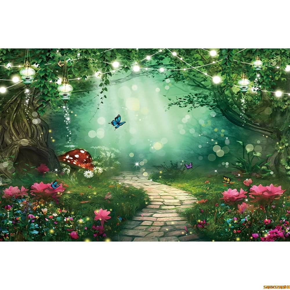 Enchanted Forest Backdrop Fairy Tale Fairyland Dreamy Natural Jungle ...