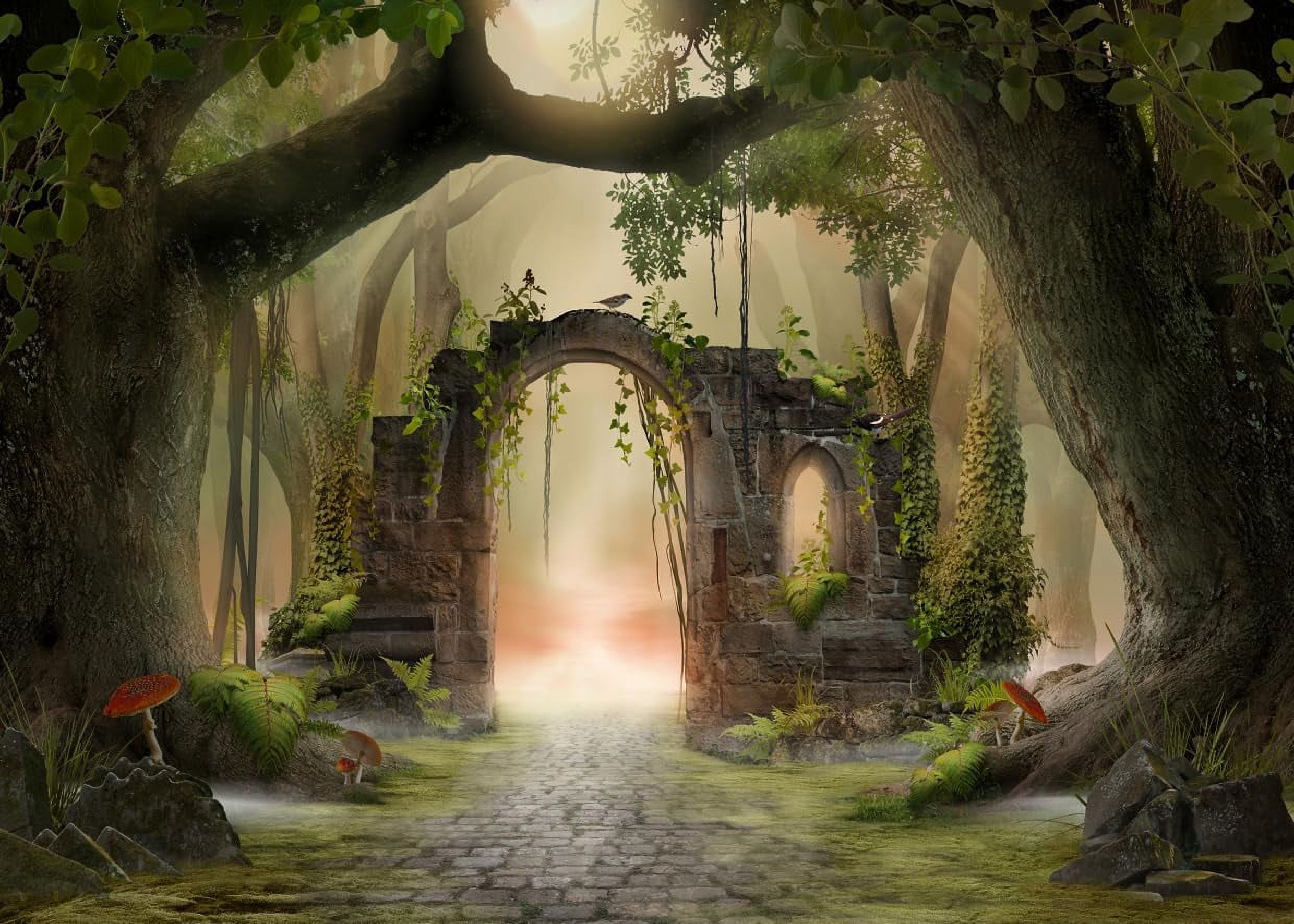Enchanted Forest Backdrop Fancy Fairyland Magic Big Tree Photo Backdrop ...