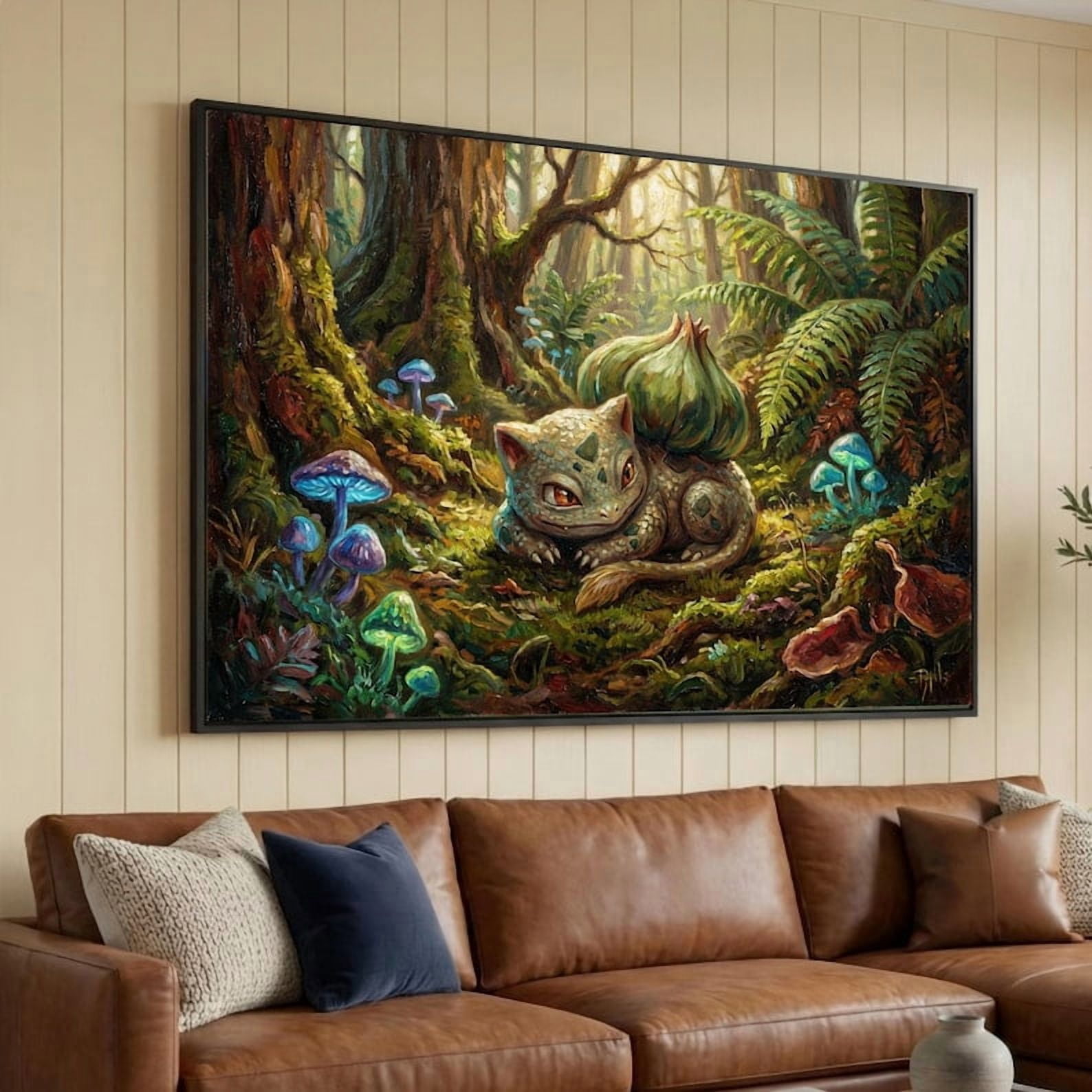 Enchanted Forest Bulbasaur Canvas, Fantasy Pokemon Wall Art, Magical ...
