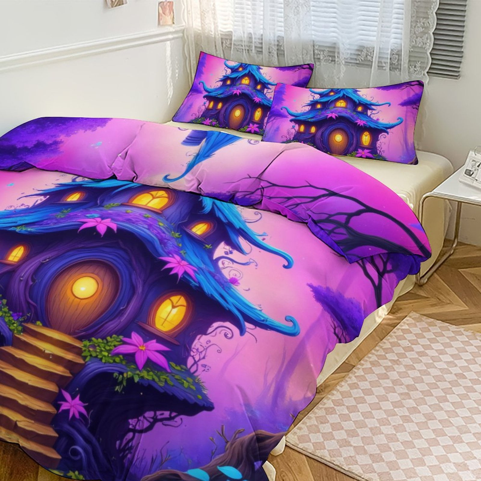 Enchanted Forest Castle 3D Duvet Cover Set Quilt Cover Theme of Kid Boy ...