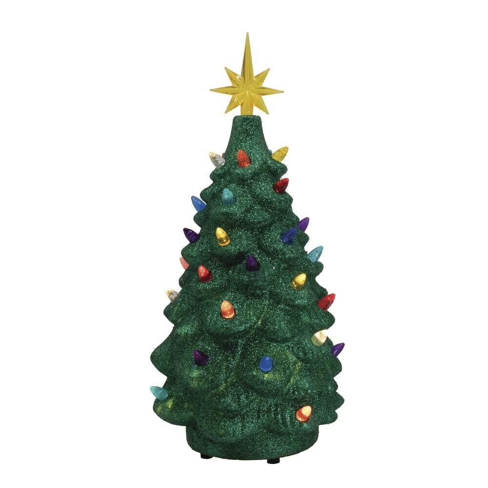 Enchanted Forest Christmas Village Glitter Light Up Tree FG Square ...