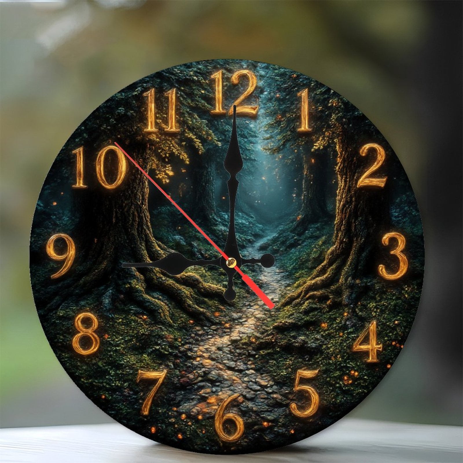 Enchanted Forest Clock Wall Art Magical Tree Path Home Decor 10-Inch ...