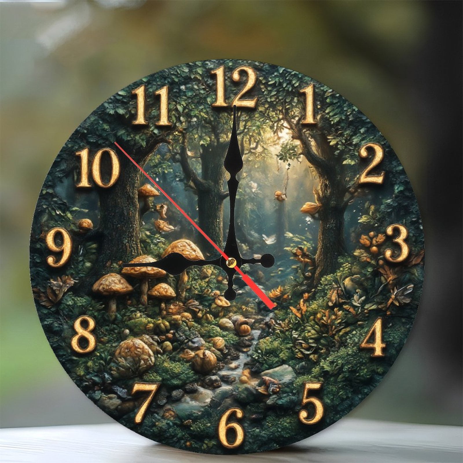 Enchanted Forest Clock Wall Clock Fantasy Nature Art Decor 10-Inch ...