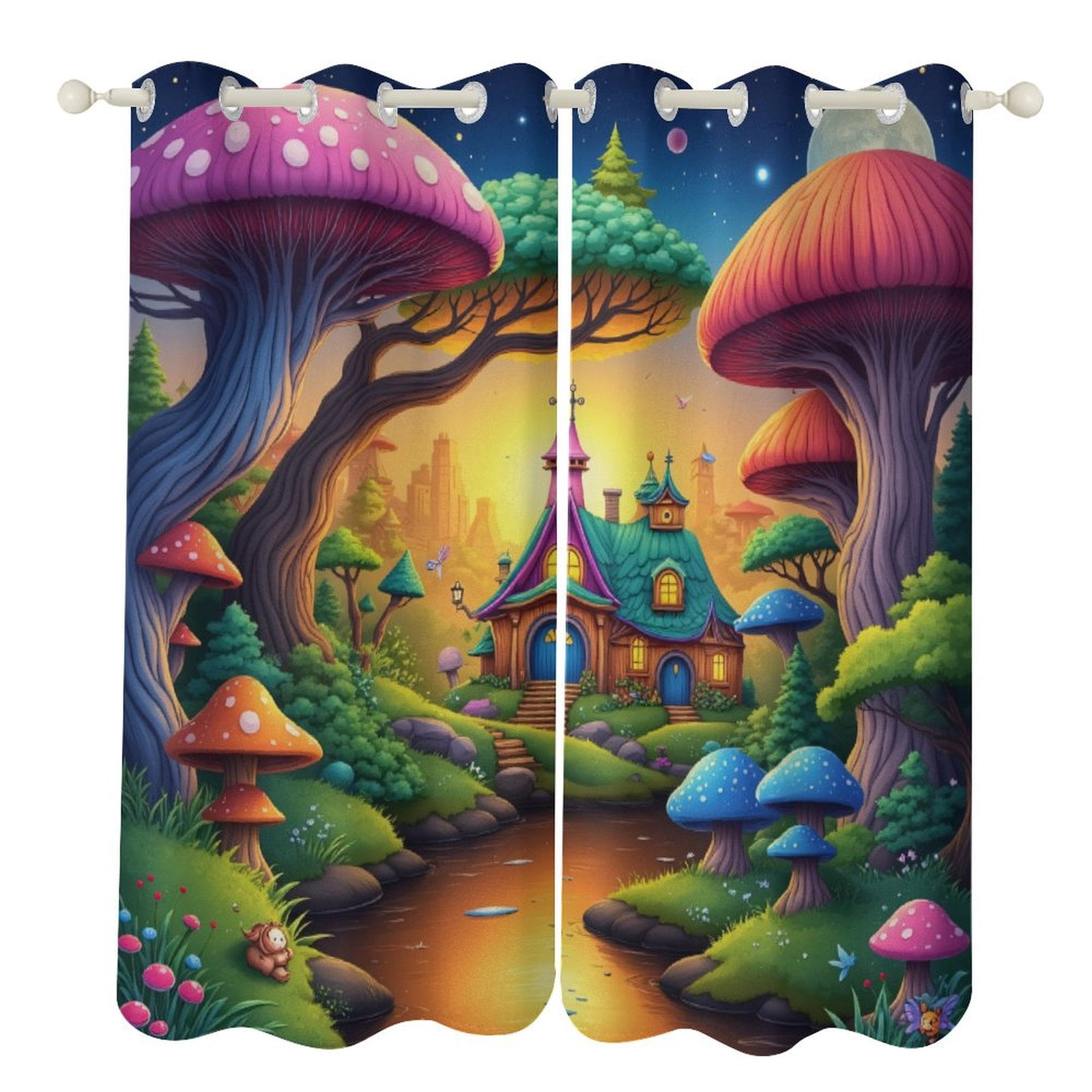 Enchanted Forest Cottage Luxury Window Curtains Blinds for Living Room ...