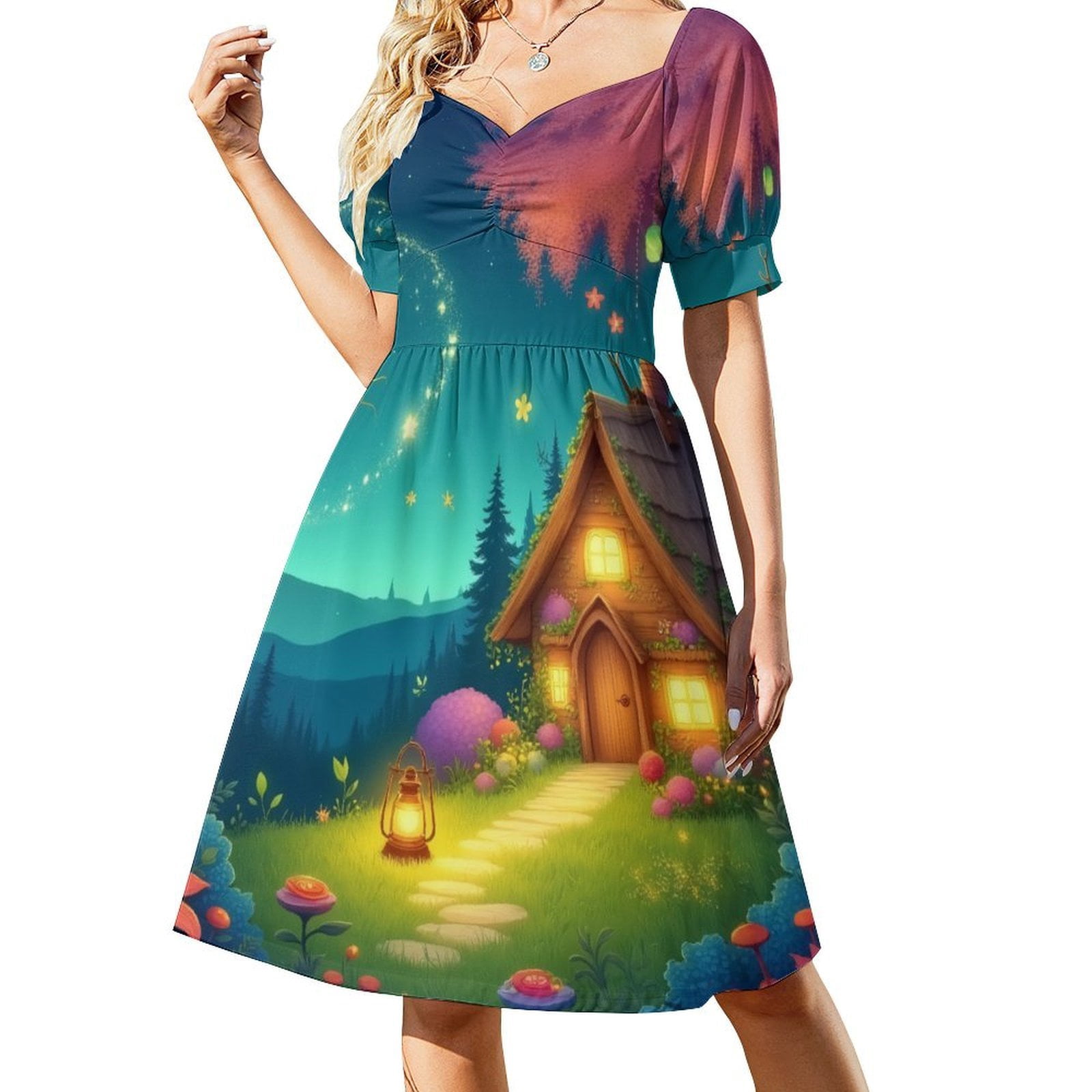 Enchanted Forest Cottage Summer Women's Dress 2025 Elegant Dresses Plus ...