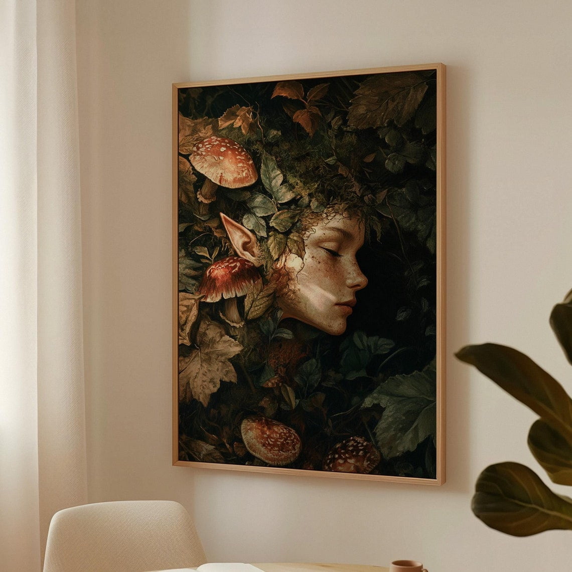 Enchanted Forest Elf Art, Mystical Fae Print, Fantasy Nature Portrait ...