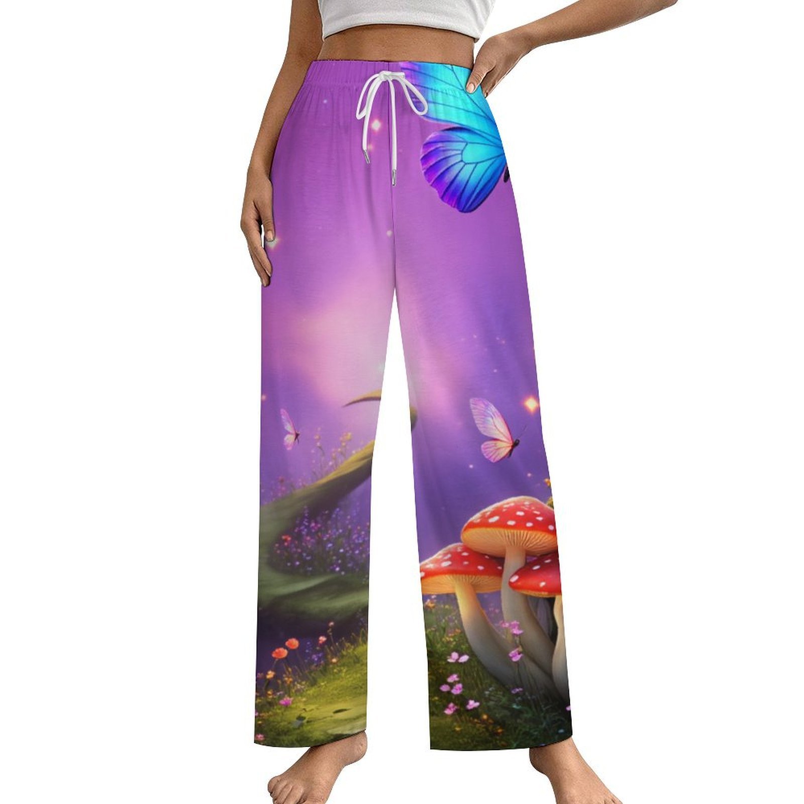 Enchanted Forest Fairy Scene-1 Pajamas For Women Loose Retro Night ...
