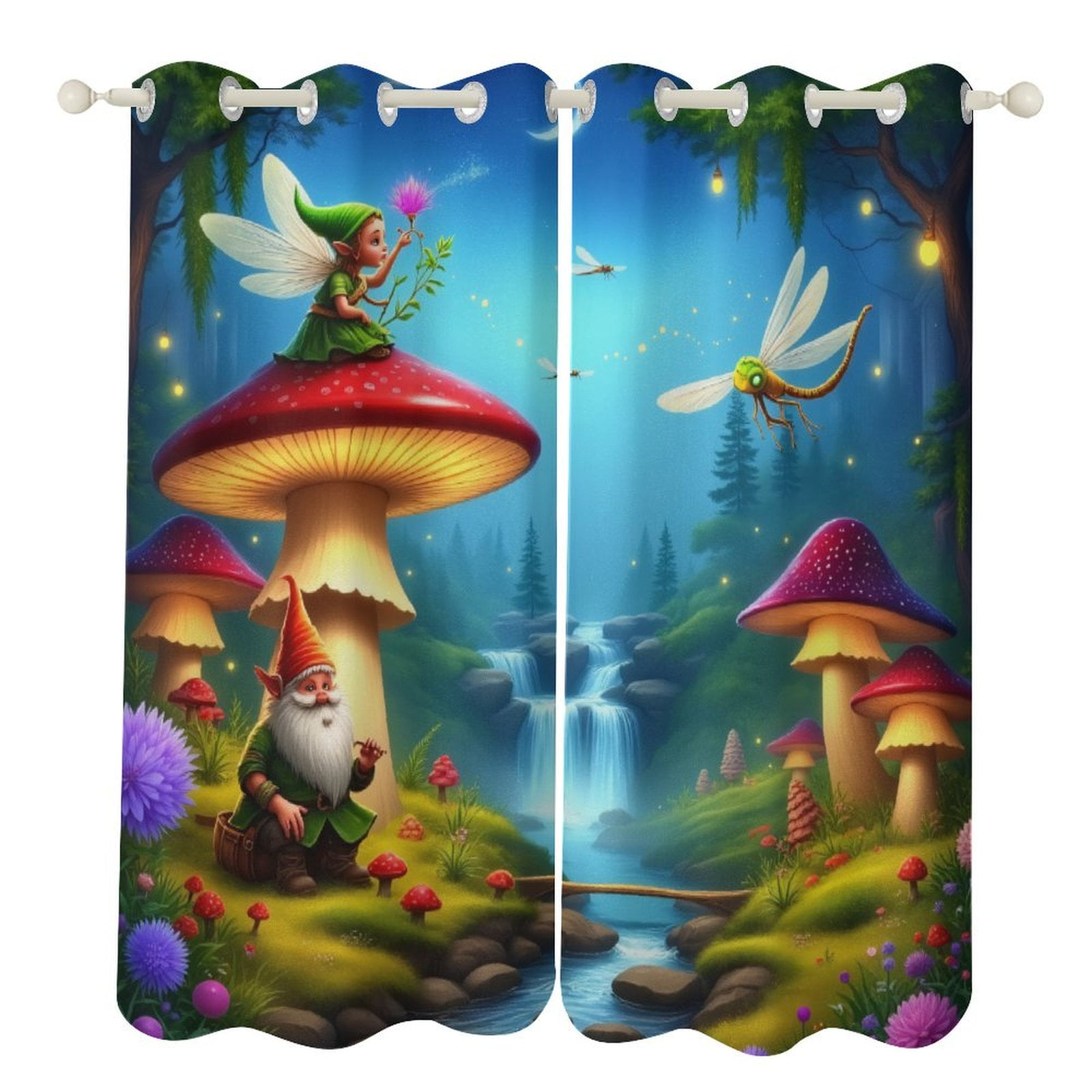 Enchanted Forest Fairy Scene 2 Panels Curtains for Bedroom Living Room ...