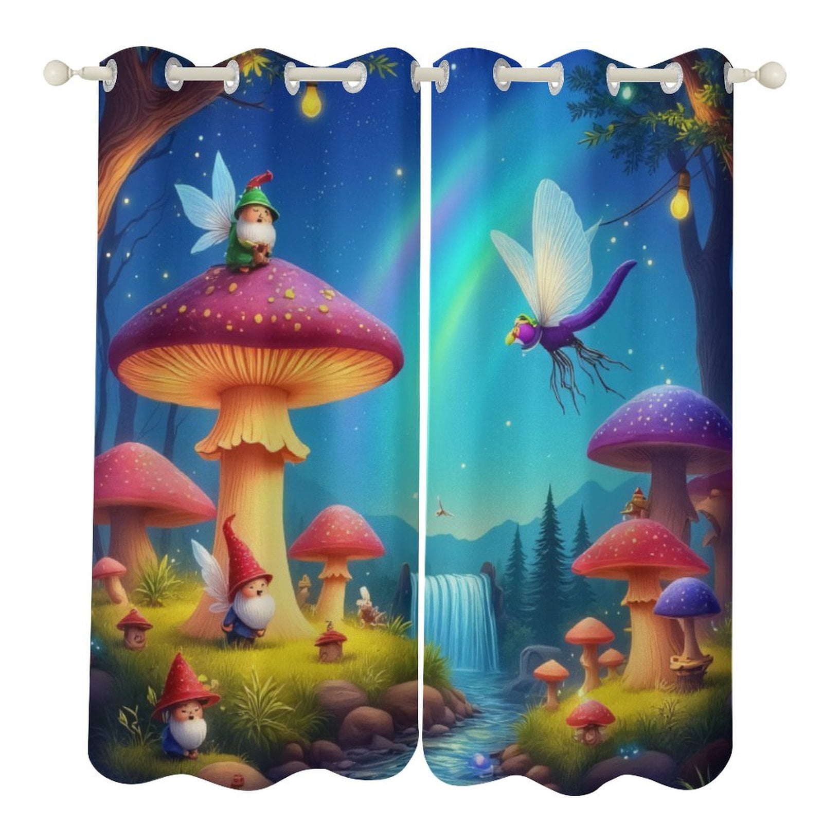 Enchanted Forest Fairy Scene Luxury Window Curtains Blinds for Living ...