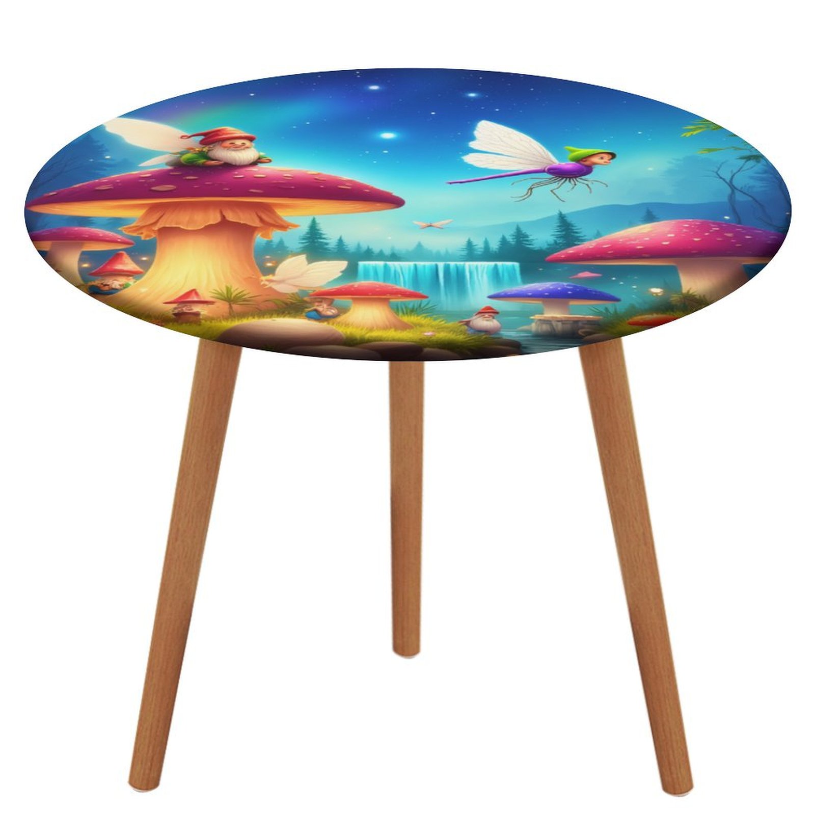 Enchanted Forest Fairy Scene Pattern Round Tablecloth Waterproof ...