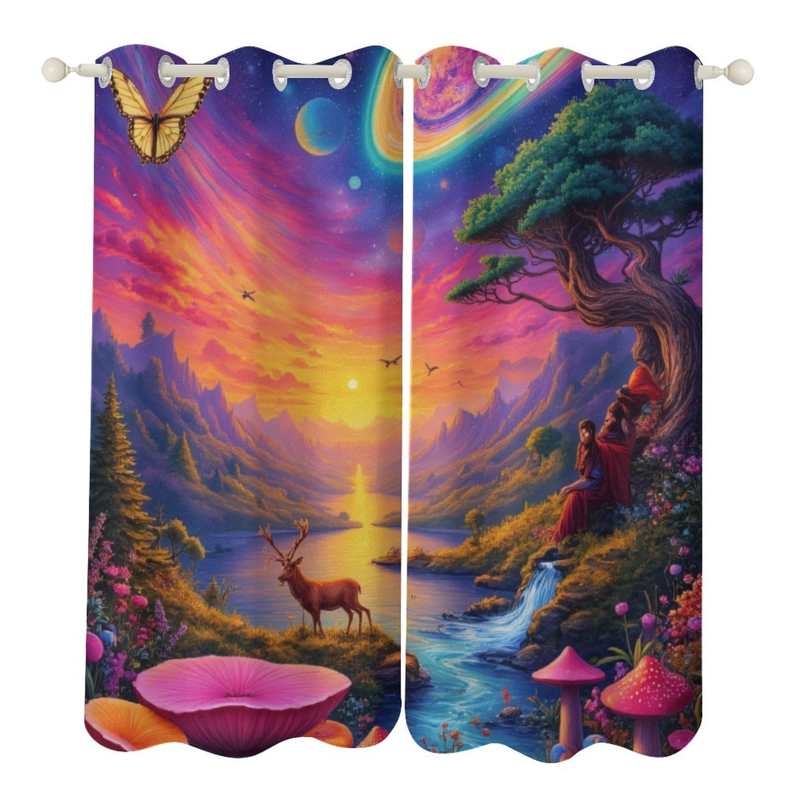 Enchanted Forest Fantasy Luxury Window Curtains Blinds for Living Room ...