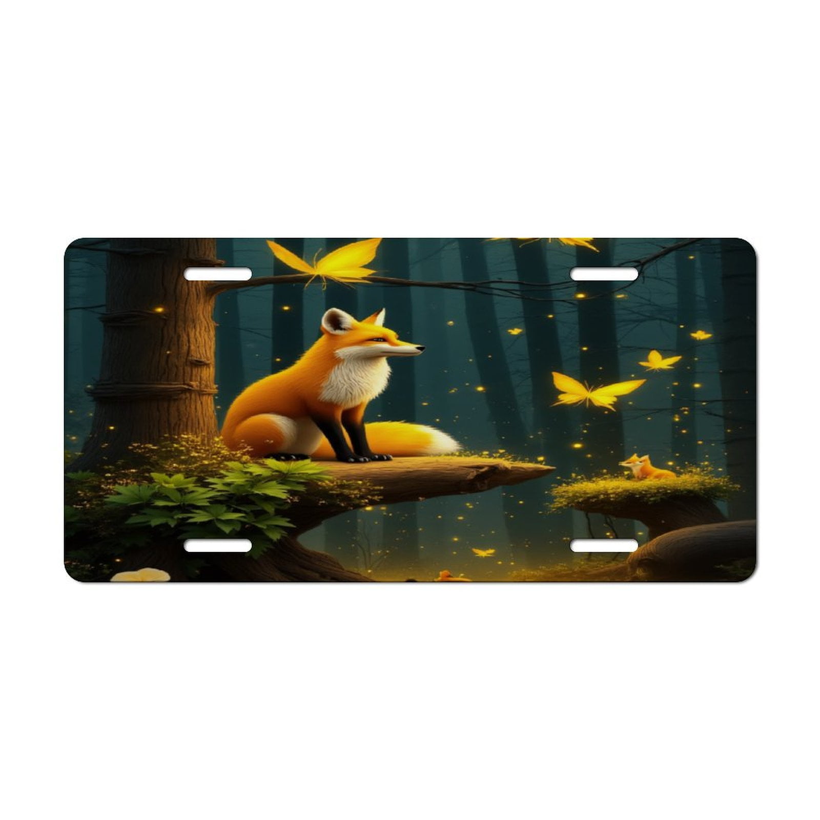 Enchanted Forest Fox Scene Car Decorative Front License Plate,Vanity ...