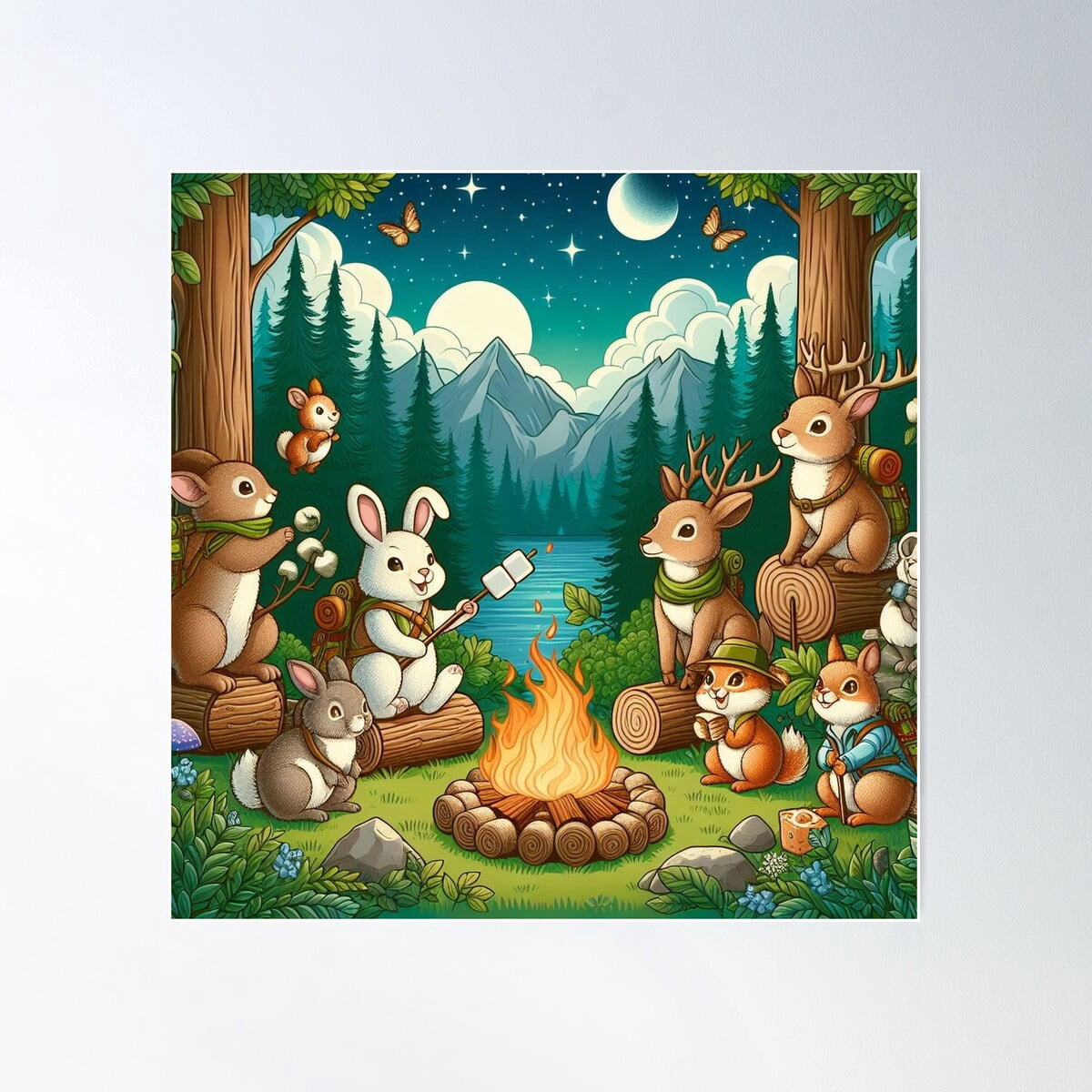 Enchanted Forest Gathering Poster Wall Art, Modern Wall Decor For ...