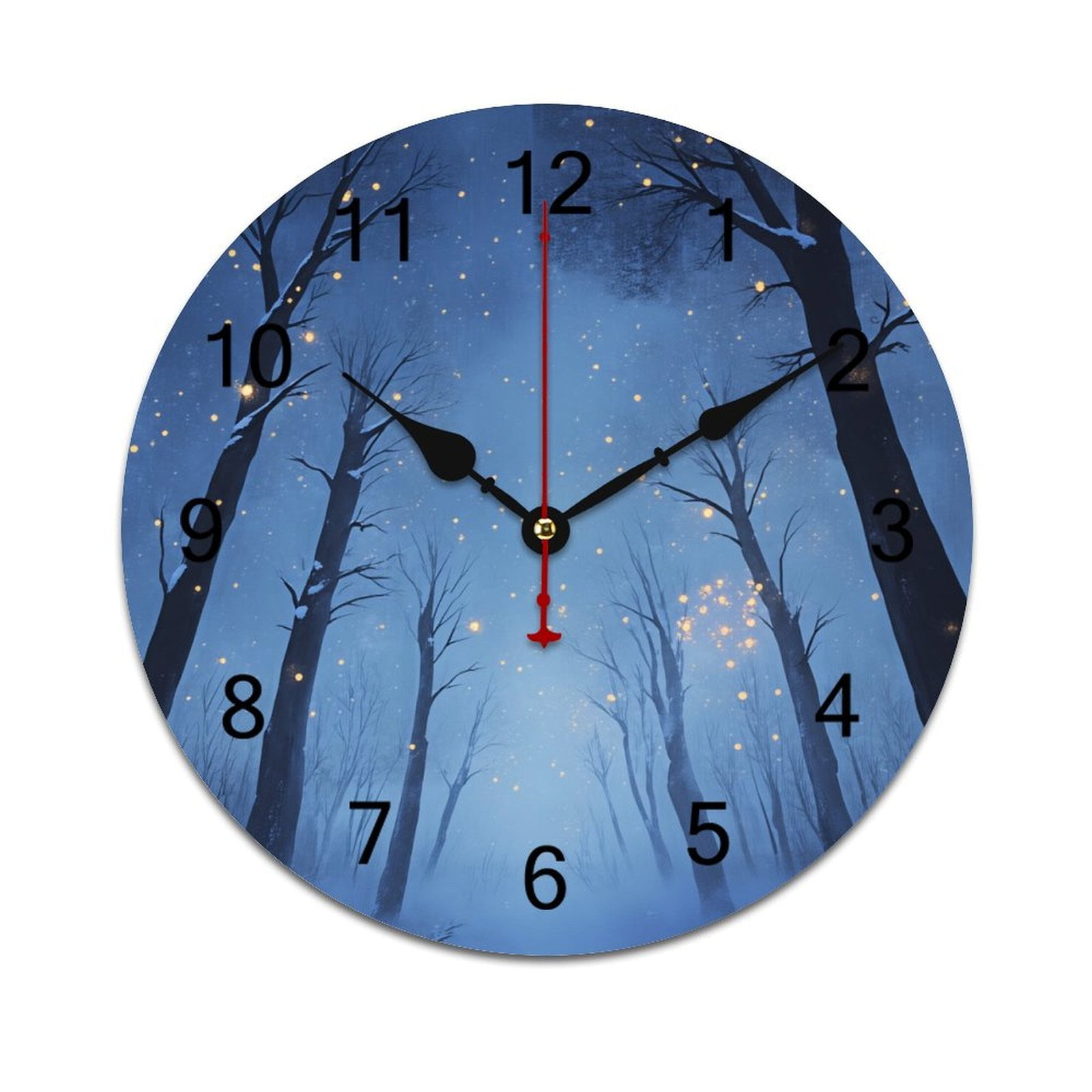 Enchanted Forest Glow-1 Word Saying Big Wall Clock Home Decor Art Watch ...