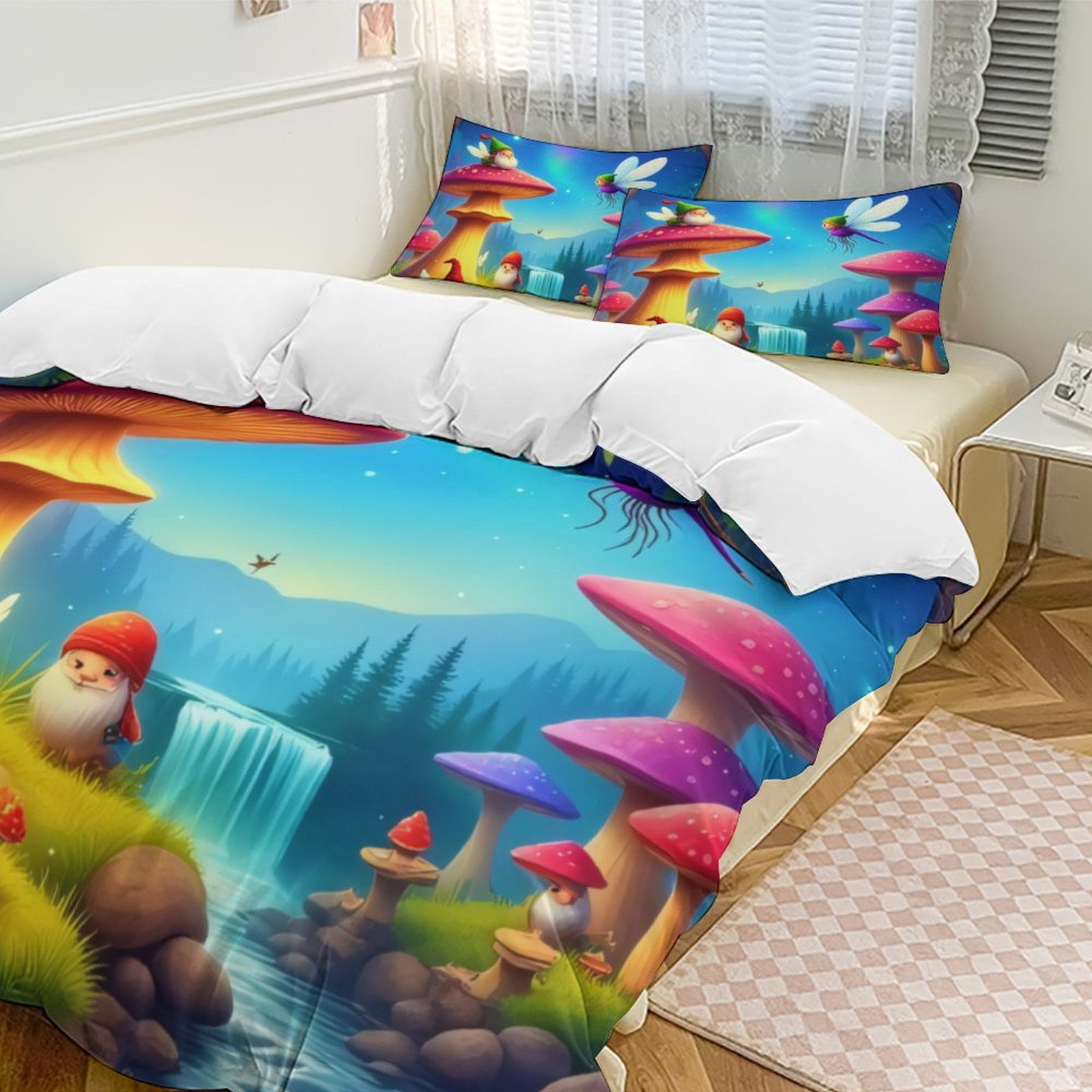 Enchanted Forest Gnomes 3D Duvet Cover Set Quilt Cover Theme of Kid Boy ...
