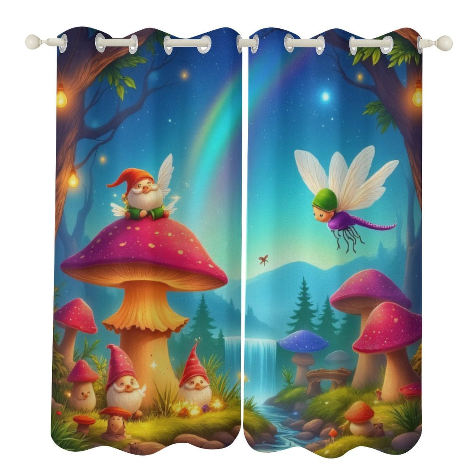 Enchanted Forest Gnomes Blackout Window Curtains for Bedroom Living ...