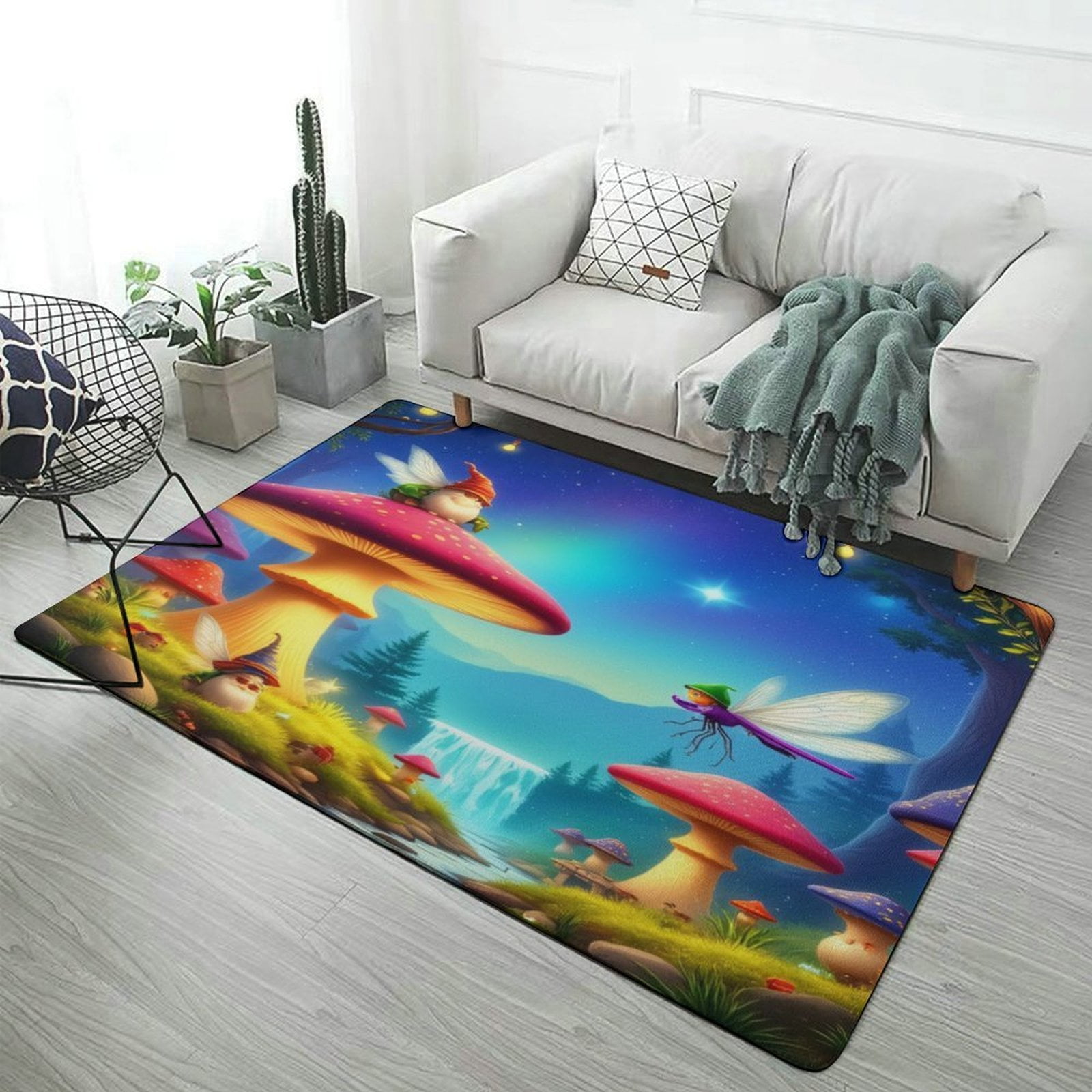 Enchanted Forest Gnomes Carpet Style Living Room Bedroom Rug Soft ...