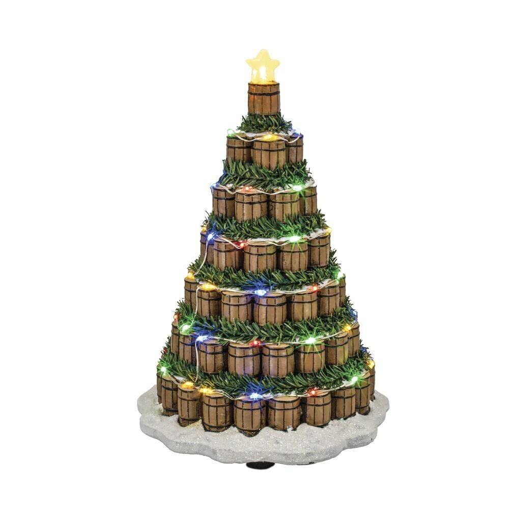 Enchanted Forest LED Whiskey Barrel Christmas Village 8" Tree ...
