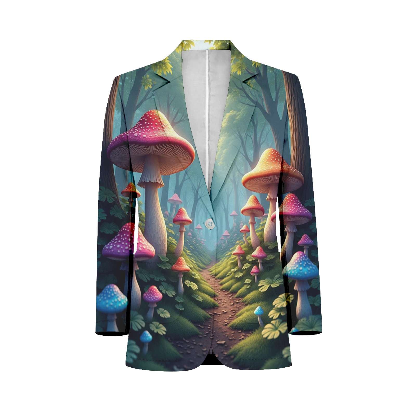 Enchanted Forest Mushroom Path Customized Men's Suits full man Shawl ...