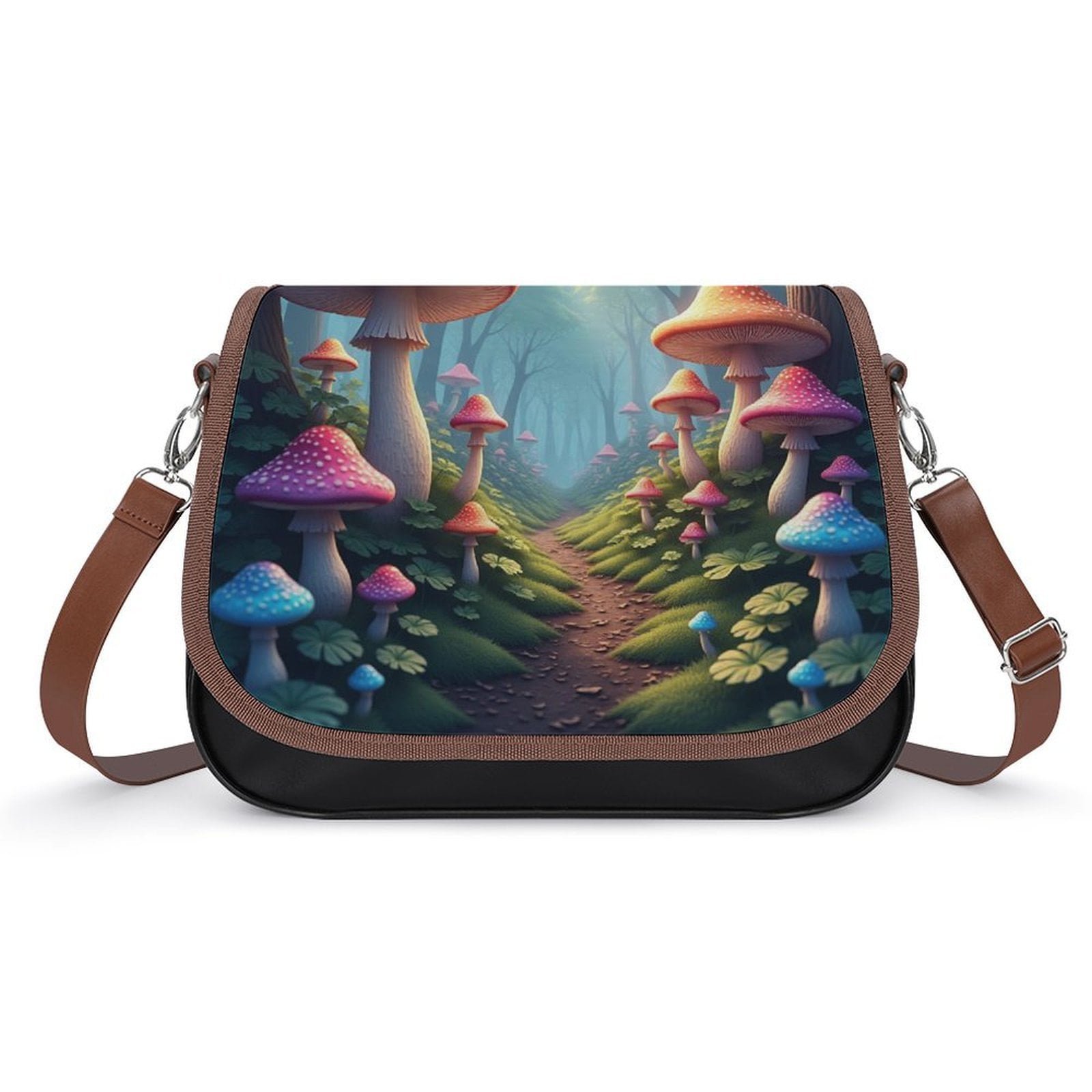 Enchanted Forest Mushroom Path Vintage Crossbody Bag For Women Medium ...