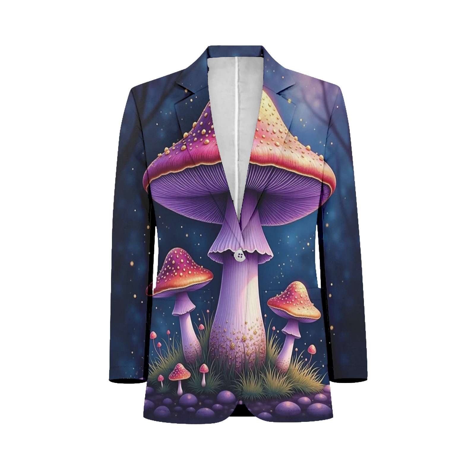 Enchanted Forest Mushrooms Mens Suits Shawl Collar Slim Fit Suit Mens ...