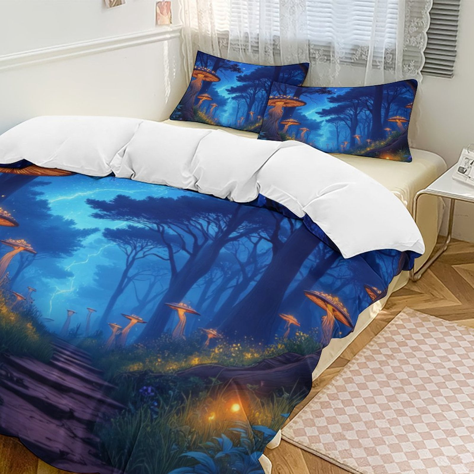 Enchanted Forest Night Scene 3D Duvet Cover Set Quilt Cover Theme of ...