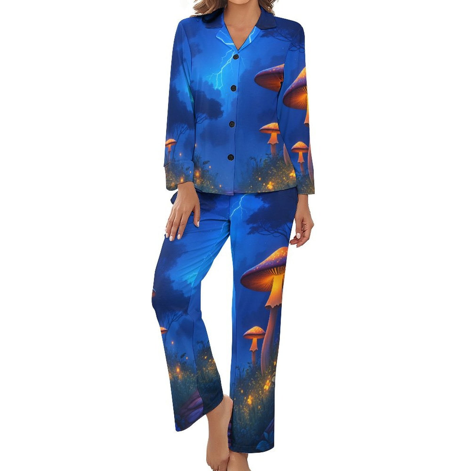 Enchanted Forest Night Scene Pajamas Woman Vintage Pajamas Set 2 Piece ...