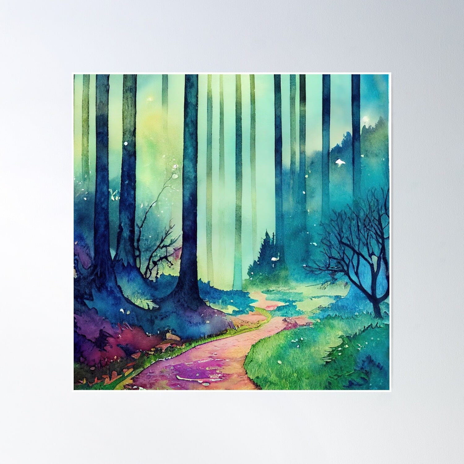 Enchanted Forest Path Poster Wall Art, Modern Wall Decor, 24x36 ...