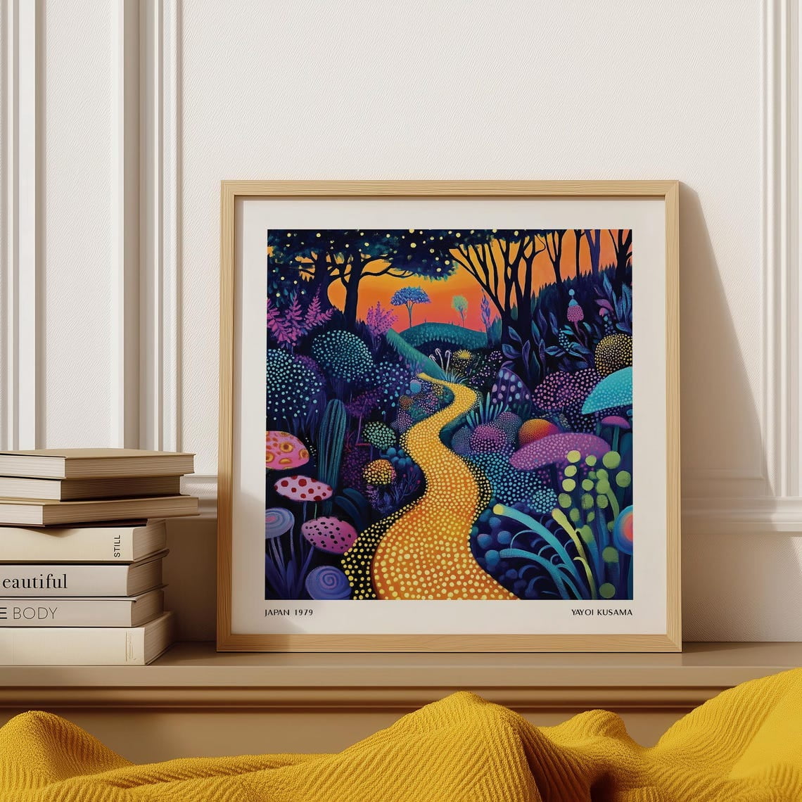Enchanted Forest Path Wall Art Yayoi Kusama Inspired Fantasy Poster Square Colourful Decor For ...