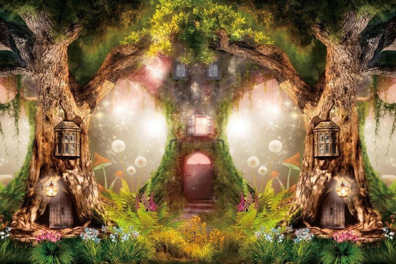 Enchanted Forest Photo Backdrop Fairy Tale Forest Garden Flowers ...
