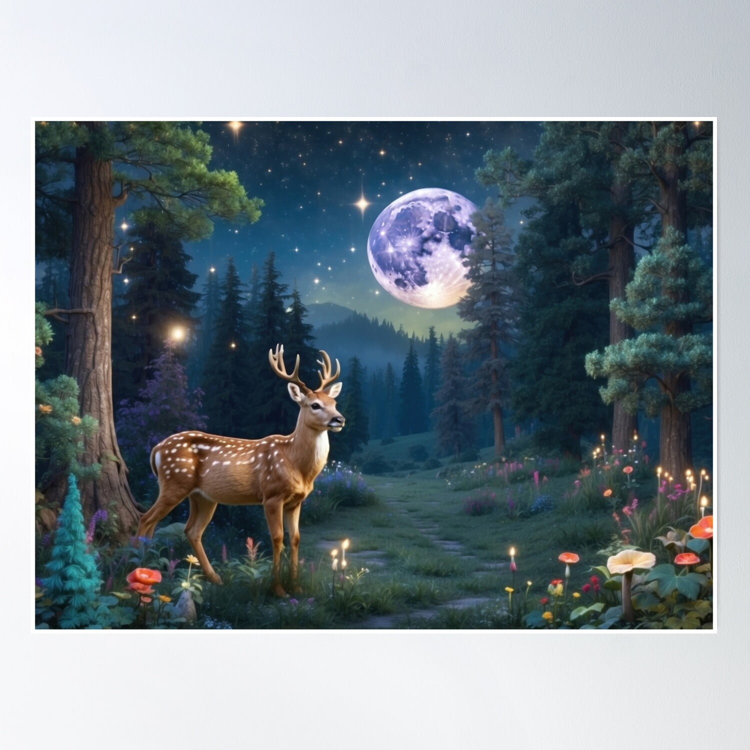 Enchanted Forest Poster Wall Art, Modern Wall Decor, 8x12 UNFRAMED ...