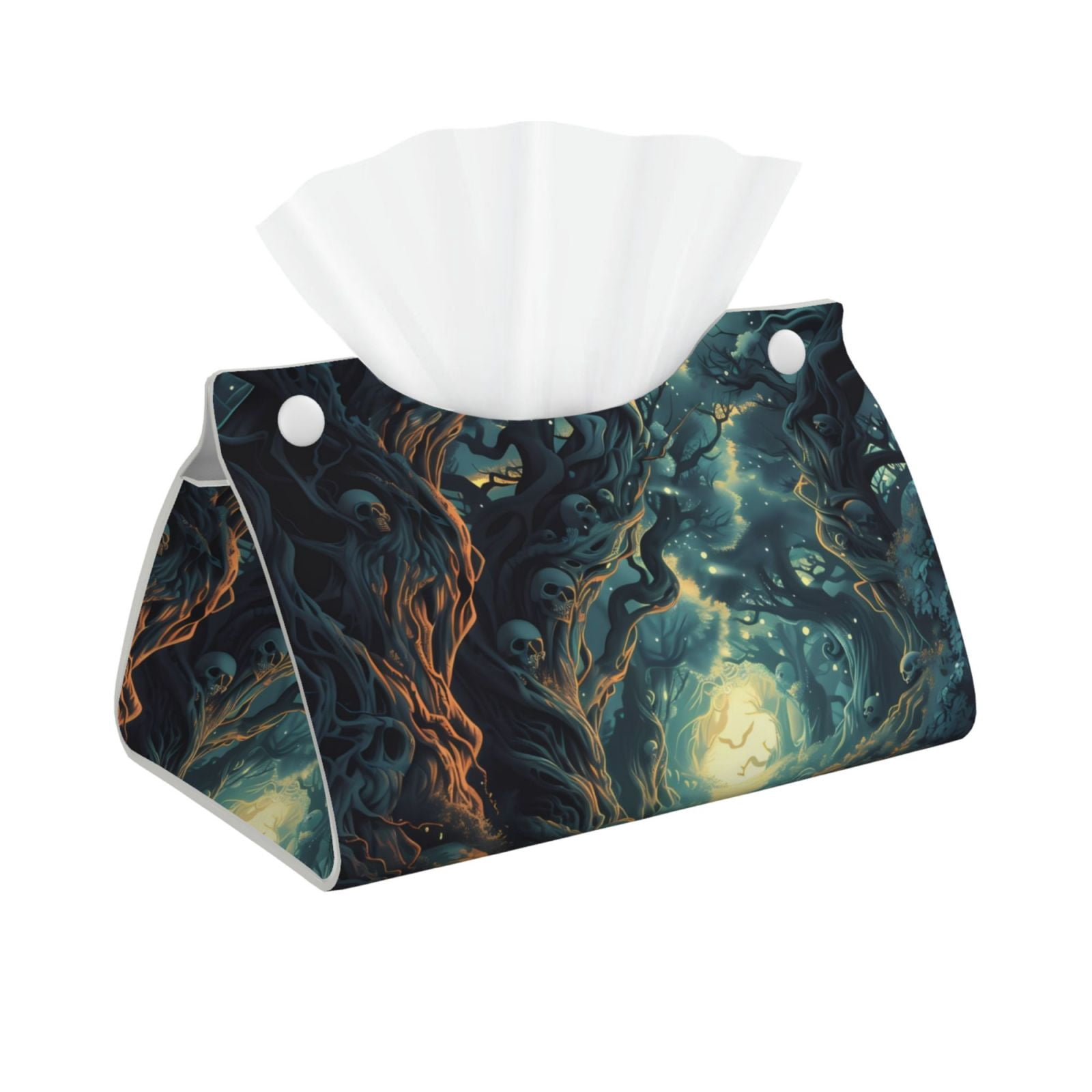Enchanted Forest Skull Path Long Leather Tissue Box Cover - Tissue Box ...