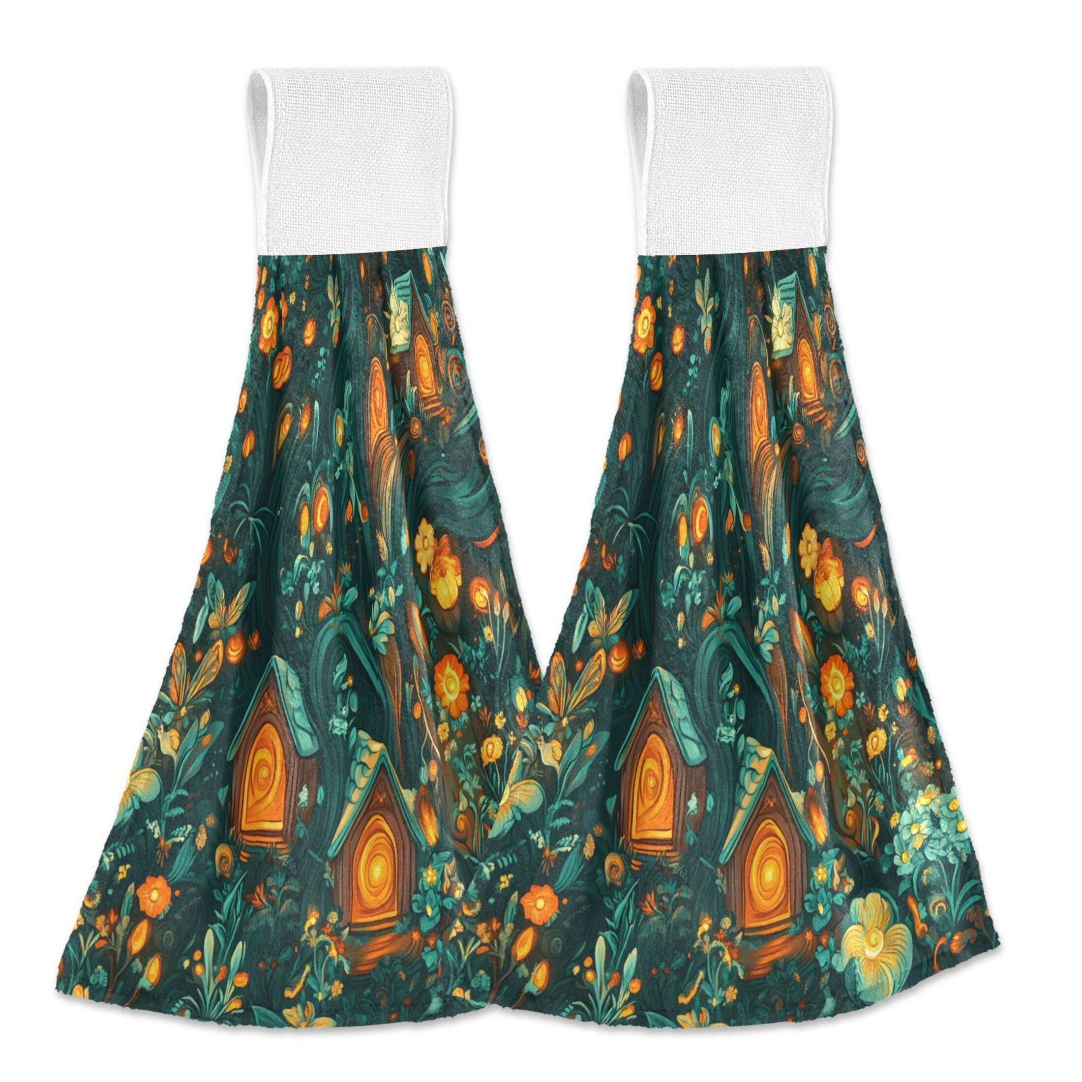 Enchanted Forest Stripes Lines Hand Towels 2 Pack Quick Drying Home ...