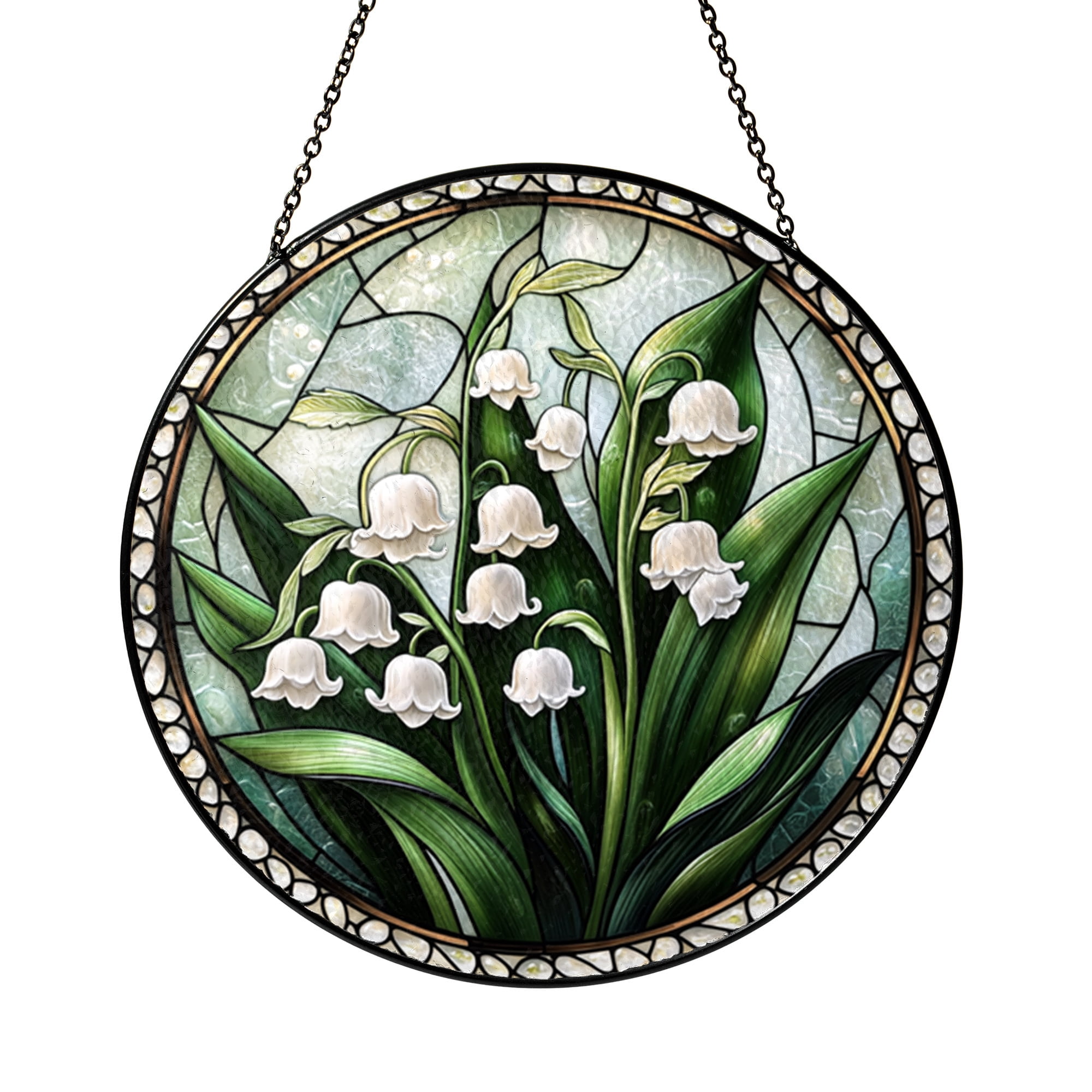 Enchanted Forest Trail Window Suncatcher Hanging Decor, Stained Glass ...